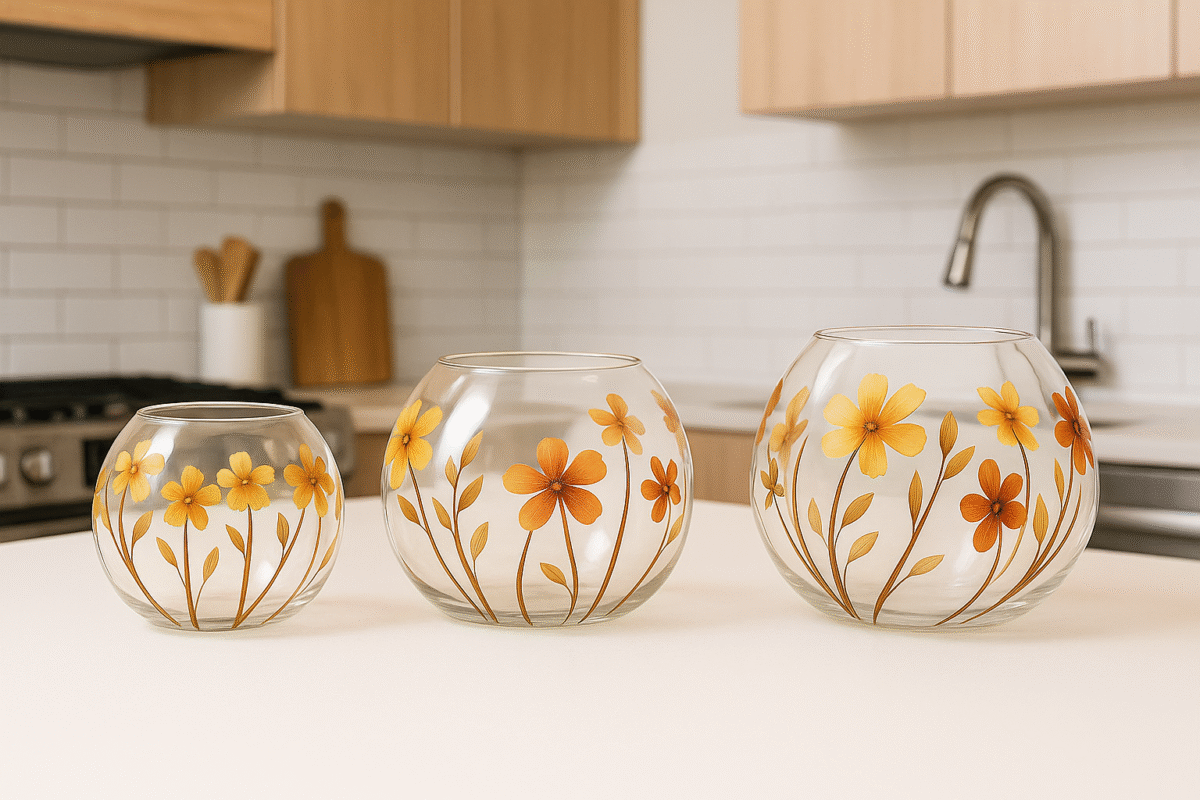 Buy Flower Glass Vase Set in Dubai - Kiana Home Decor